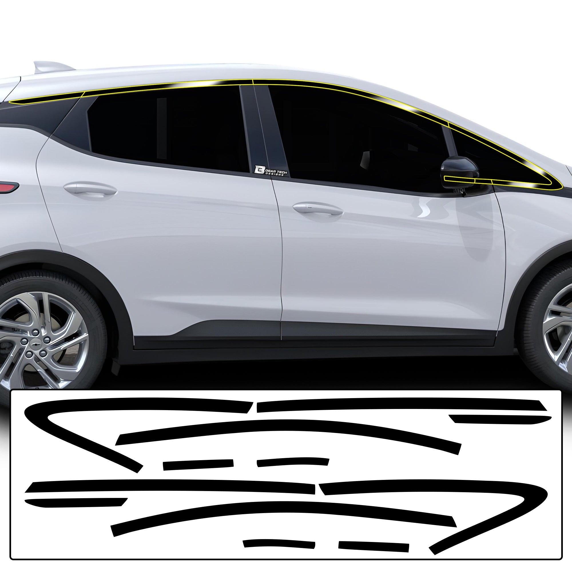 Chevy Bolt 2022-2023 Window Trim Blackout Chrome Delete Kit - Precut G ...