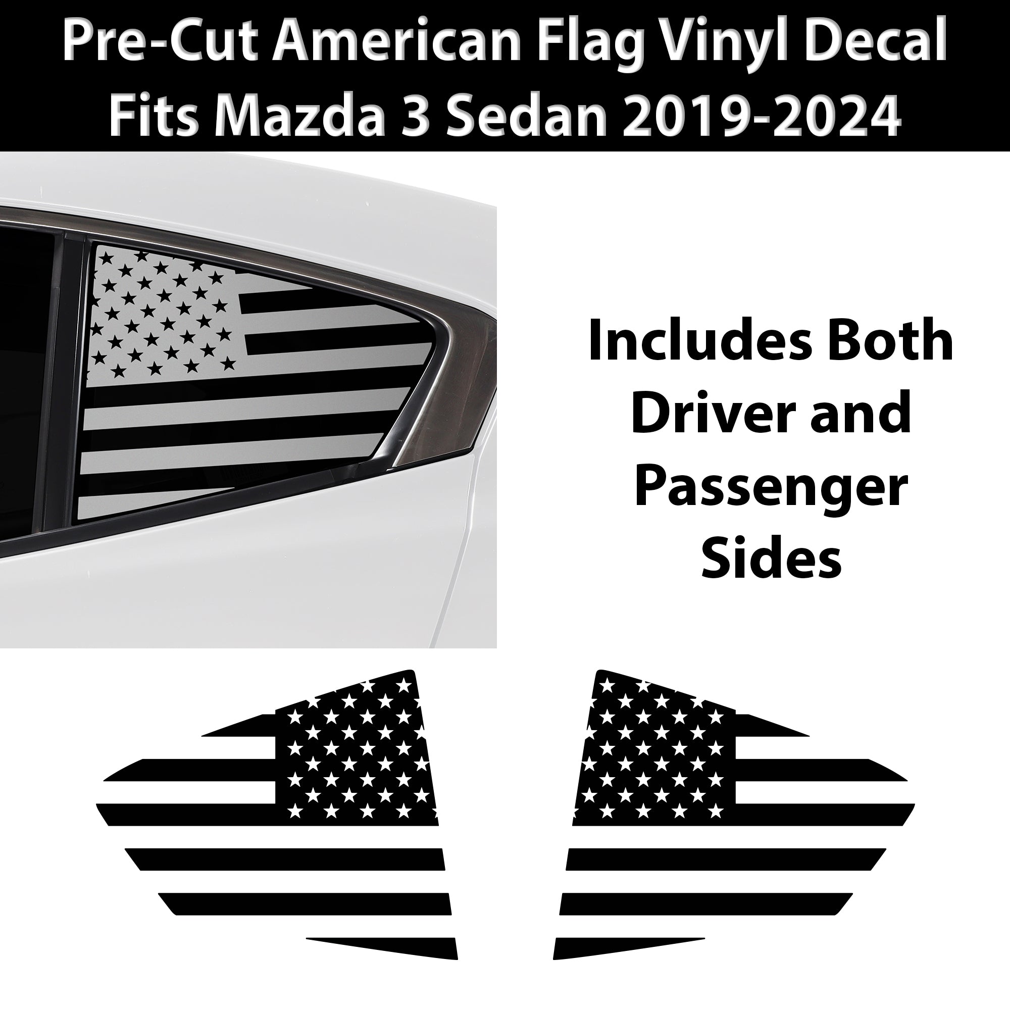 Quarter Window American Flag Vinyl Decal Stickers Fits Kia EV6 2021 20 ...