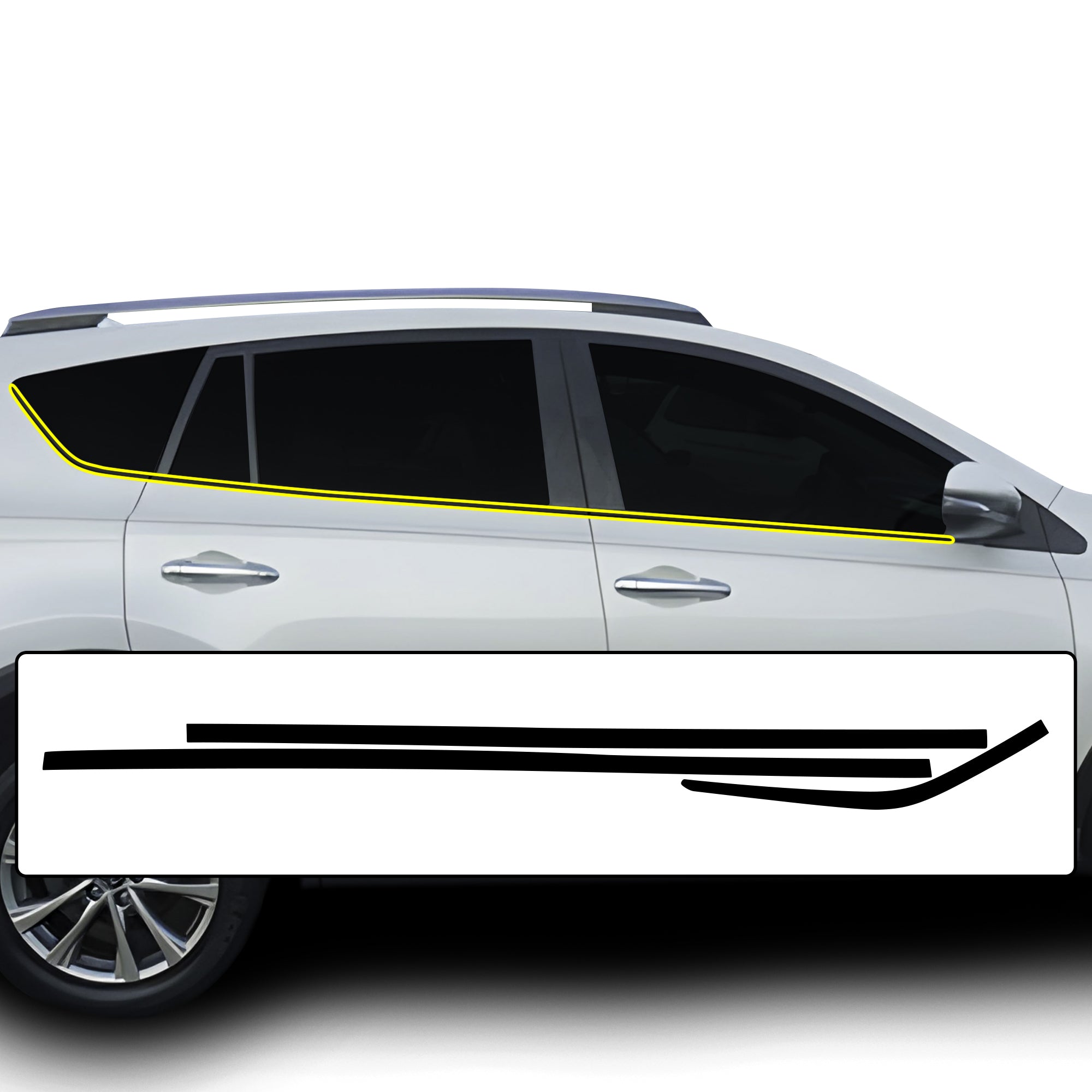 Toyota Rav4 2013-2018 Blackout Chrome Delete Kit - Precut Gloss Black ...