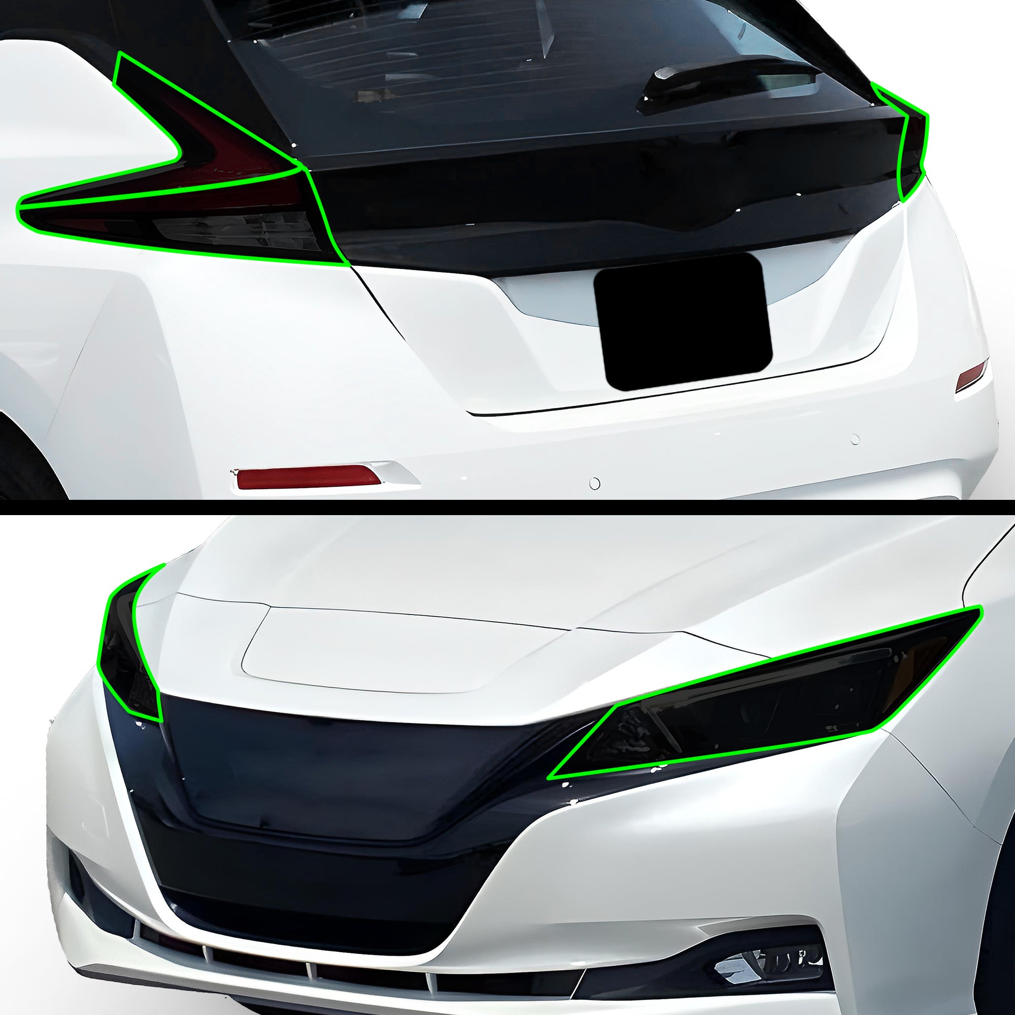 Nissan Leaf 2018–2025 Dark Smoke Headlight & Taillight Tint Kit – Prec ...