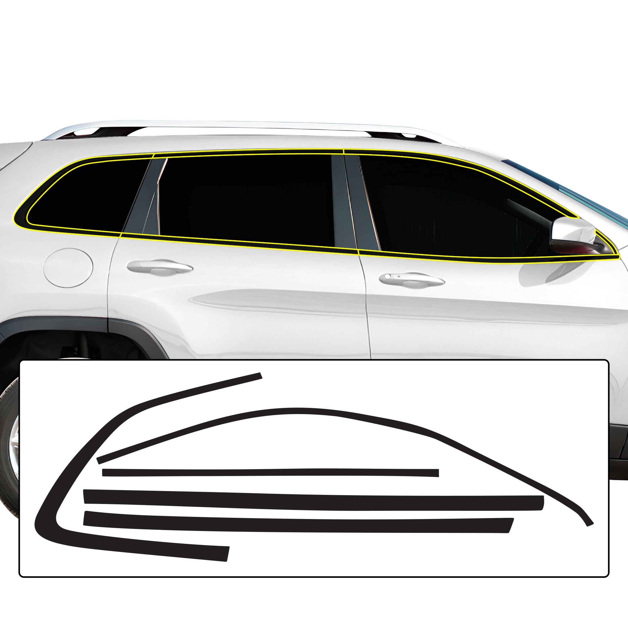 Vinyl Chrome Delete Front Side Window Trim Rear Bumper Blackout Decal ...