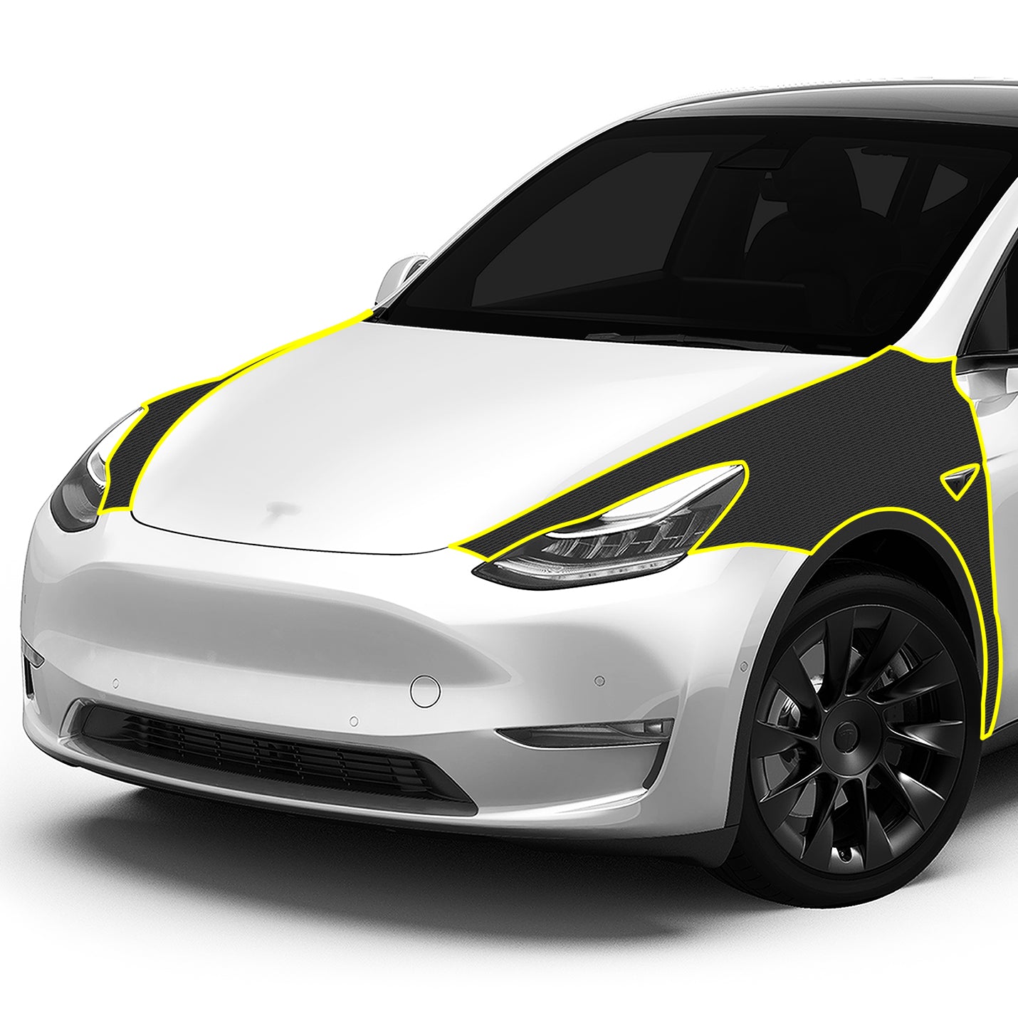 Fits Tesla Model Y 2020+ Precut Premium Gloss Black Carbon Fiber Fende ...