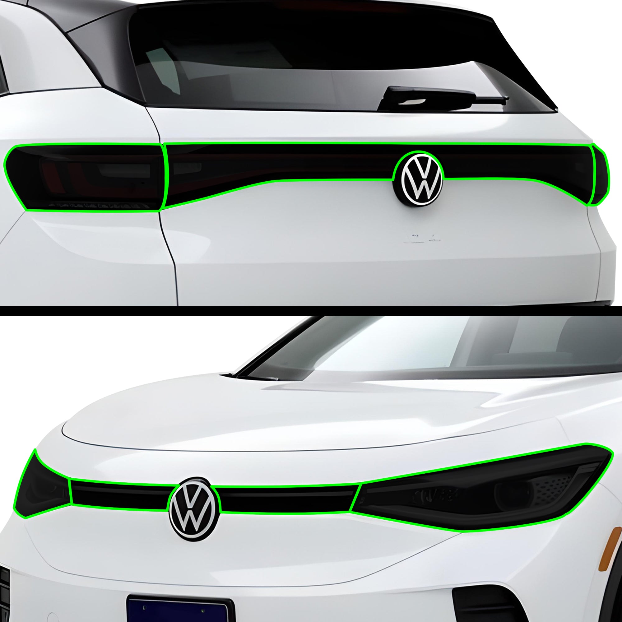Volkswagen ID.4 2021–2025 Dark Smoke Headlight & Taillight Tint Kit ...