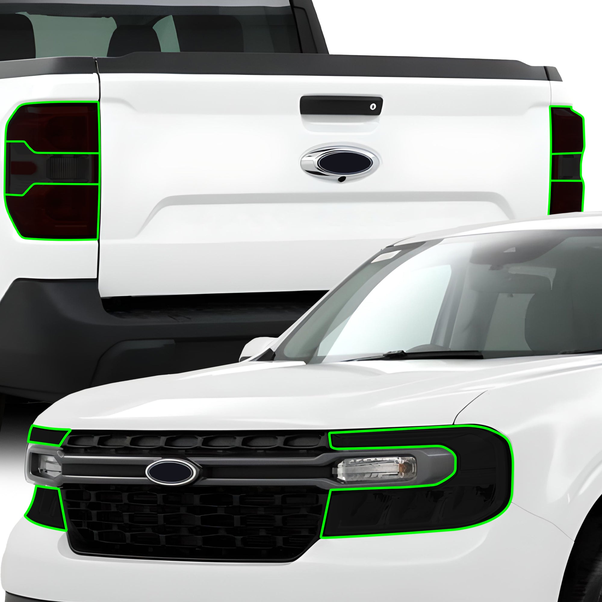 Full Headlight Taillight Precut Smoked PPF Tint Kit Film Overlay Fits ...