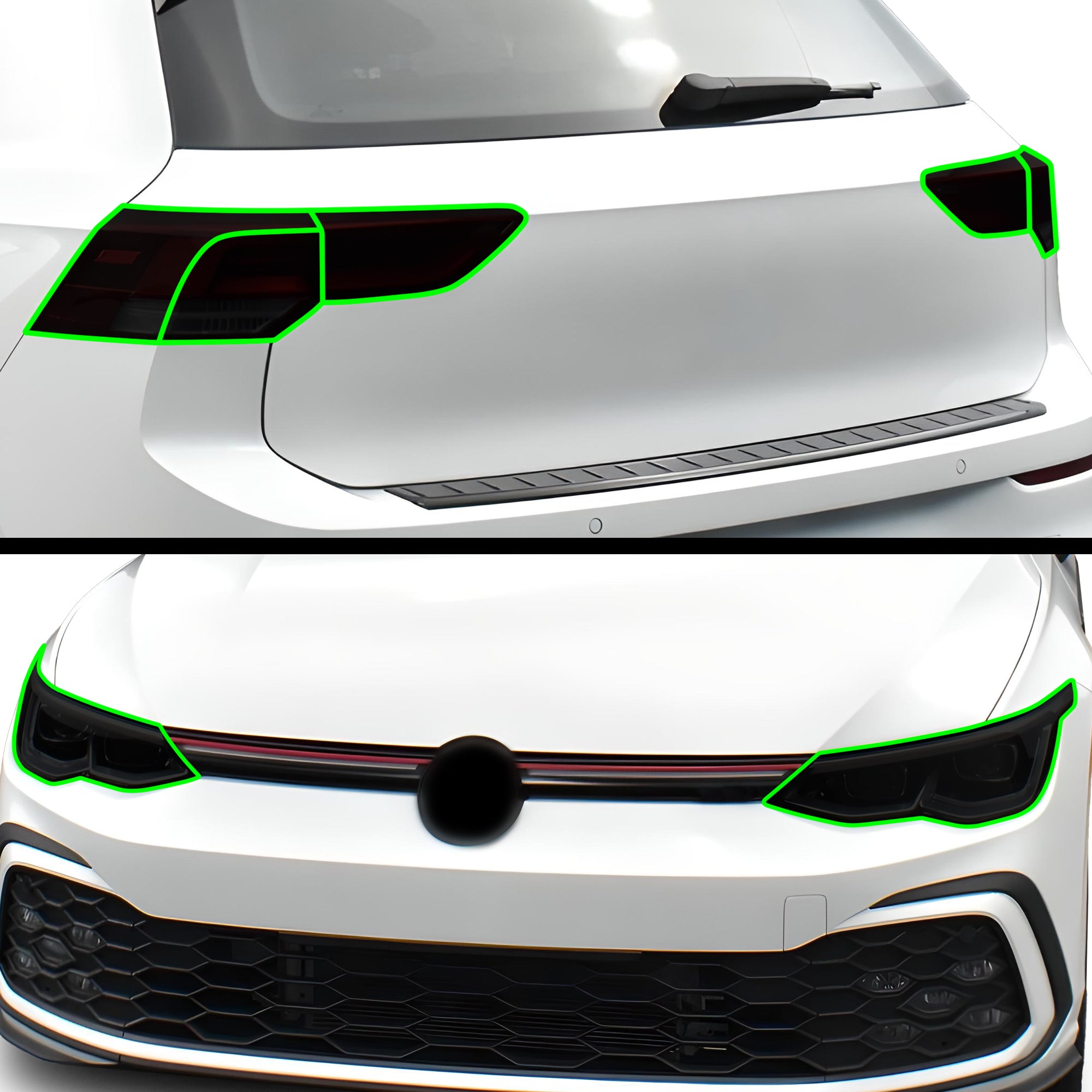 Volkswagen Golf 2022–2025 Dark Smoke Headlight & Taillight Tint Kit ...