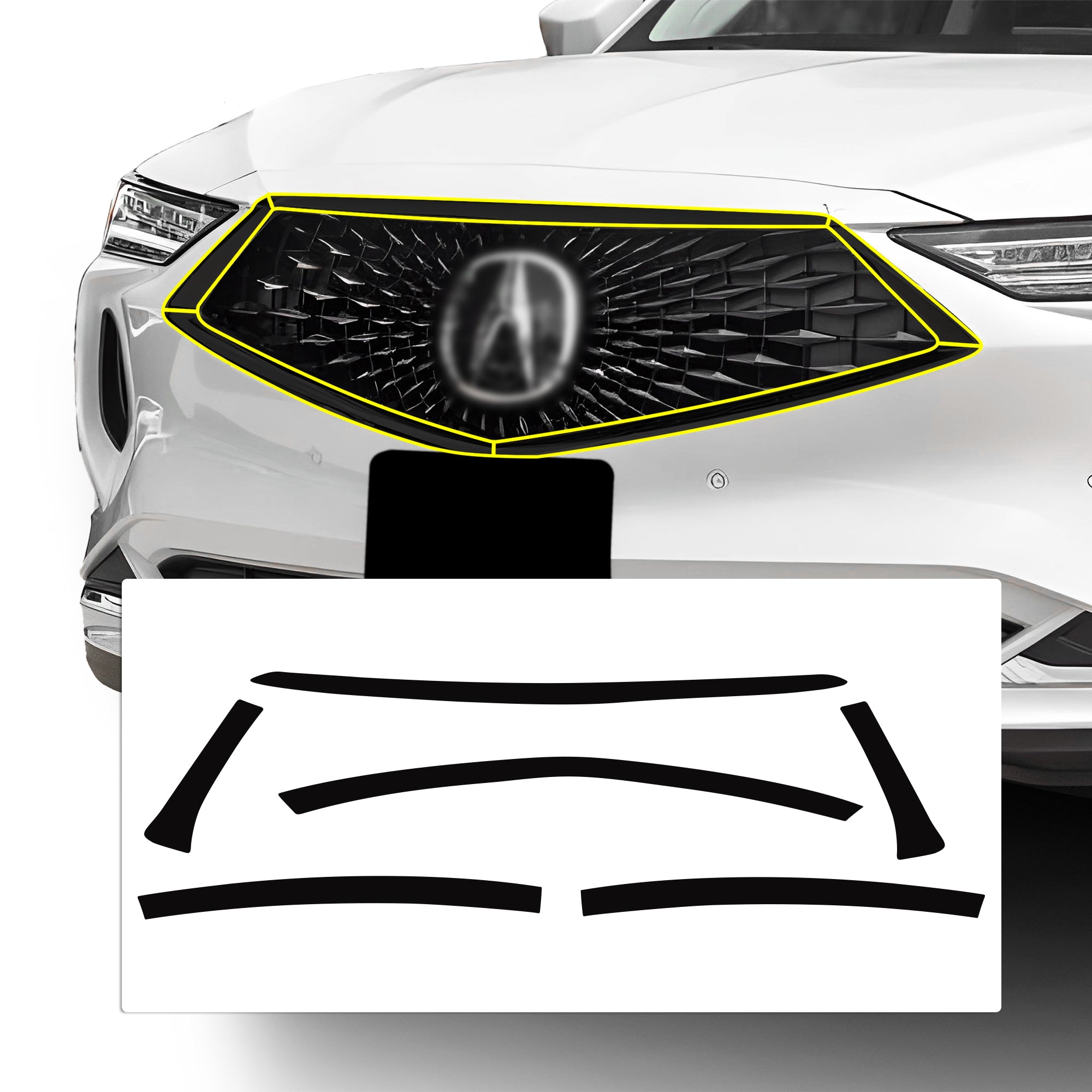 Acura MDX 2022-2026 Blackout Chrome Delete Kit - Precut Gloss Black Vi ...