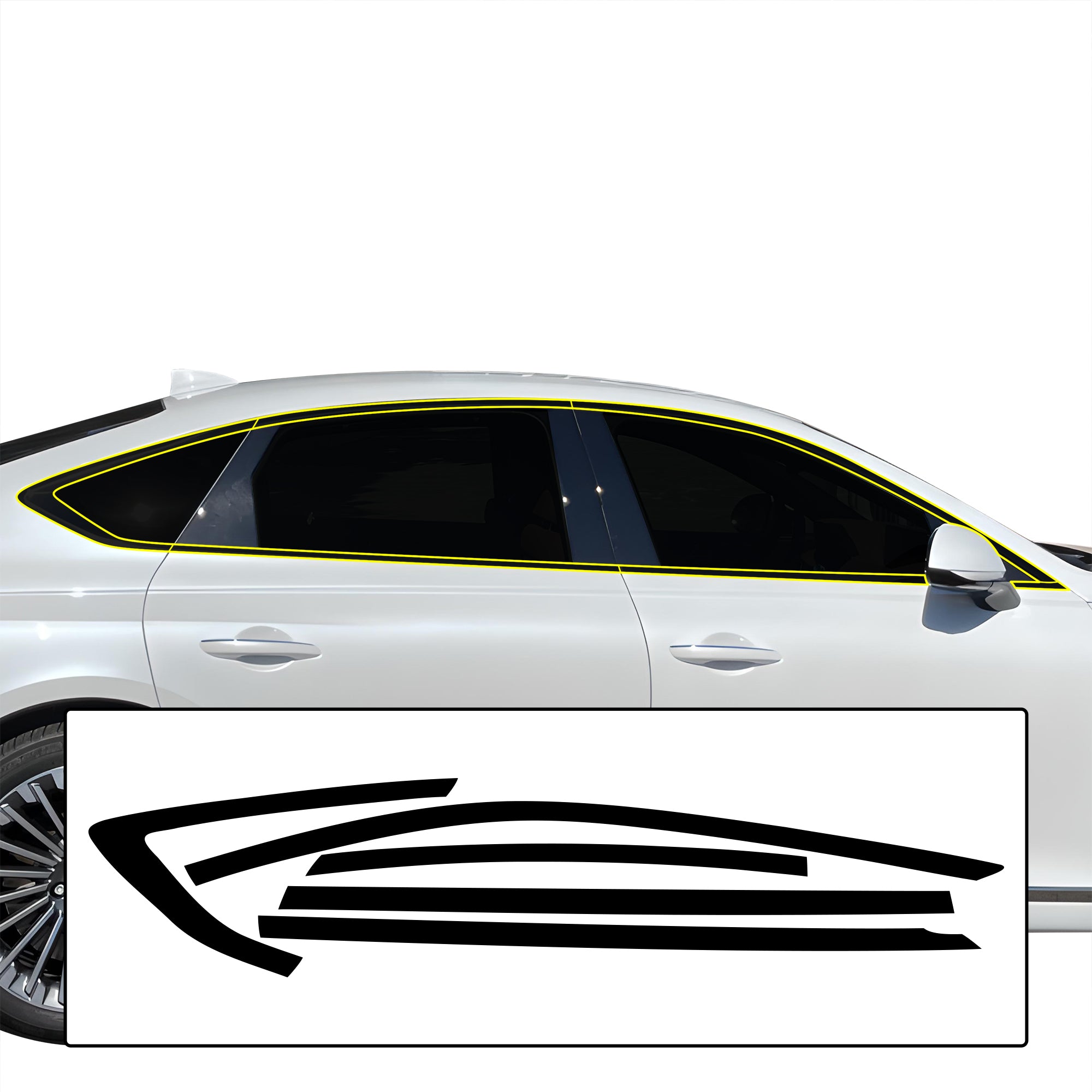 Genesis G80 2021-2026 Blackout Chrome Delete Kit - Precut Gloss Black ...