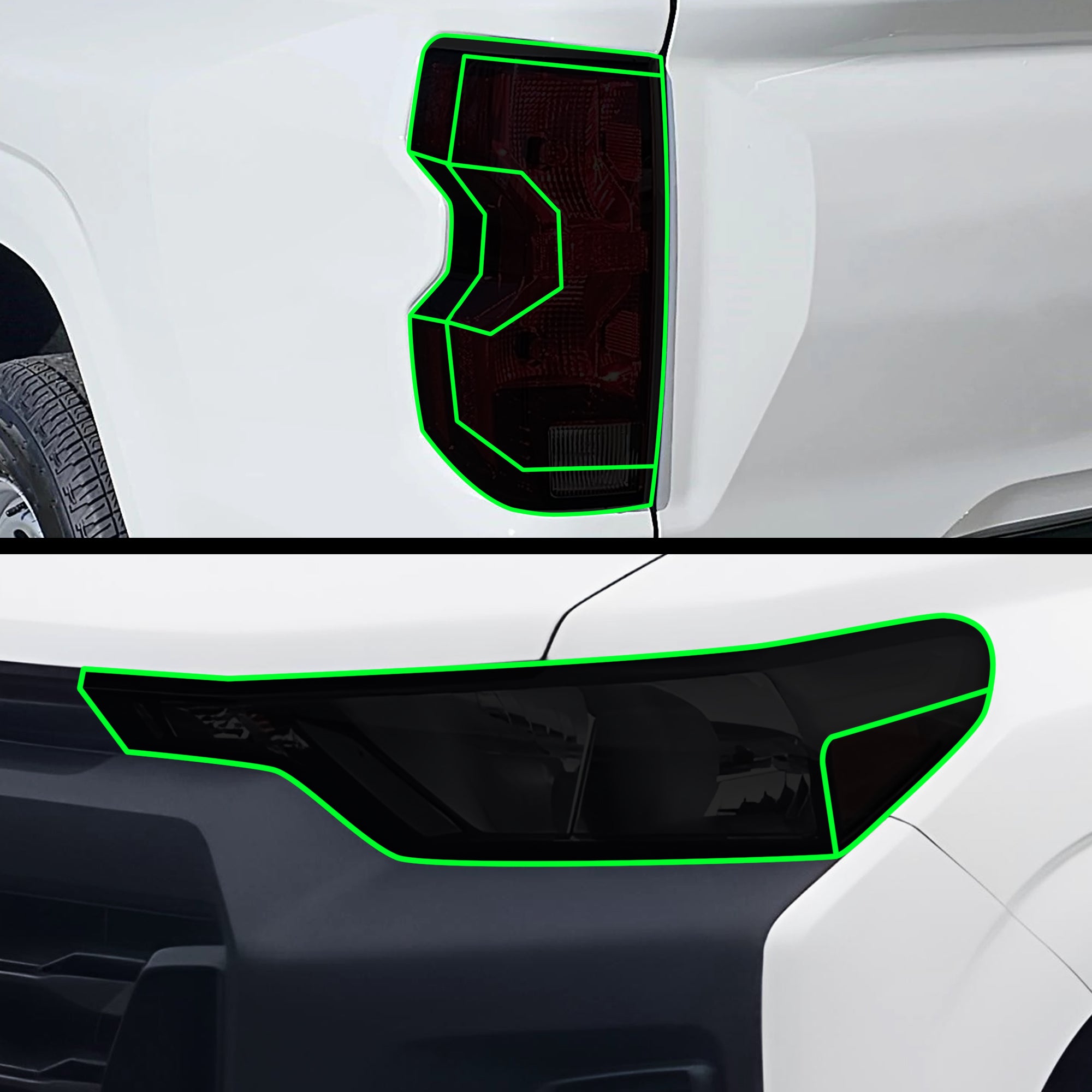 Full Headlight Taillight Precut Smoked PPF Tint Kit Film Overlay Fits ...