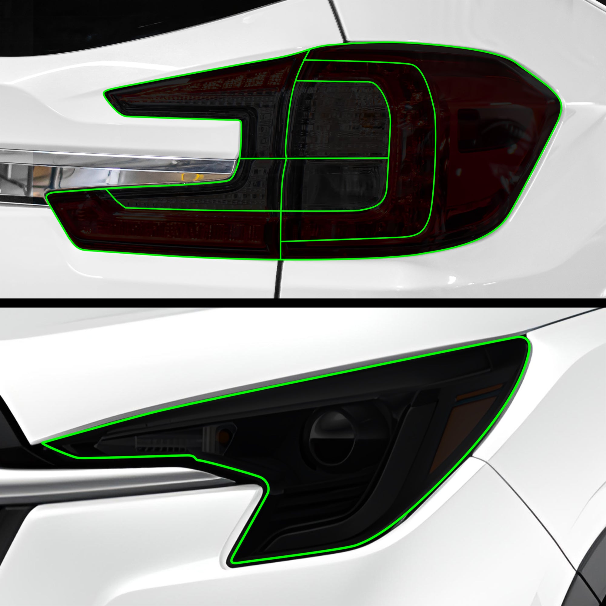 Full Headlight Taillight Precut Smoked PPF Tint Kit Film Overlay Fits ...