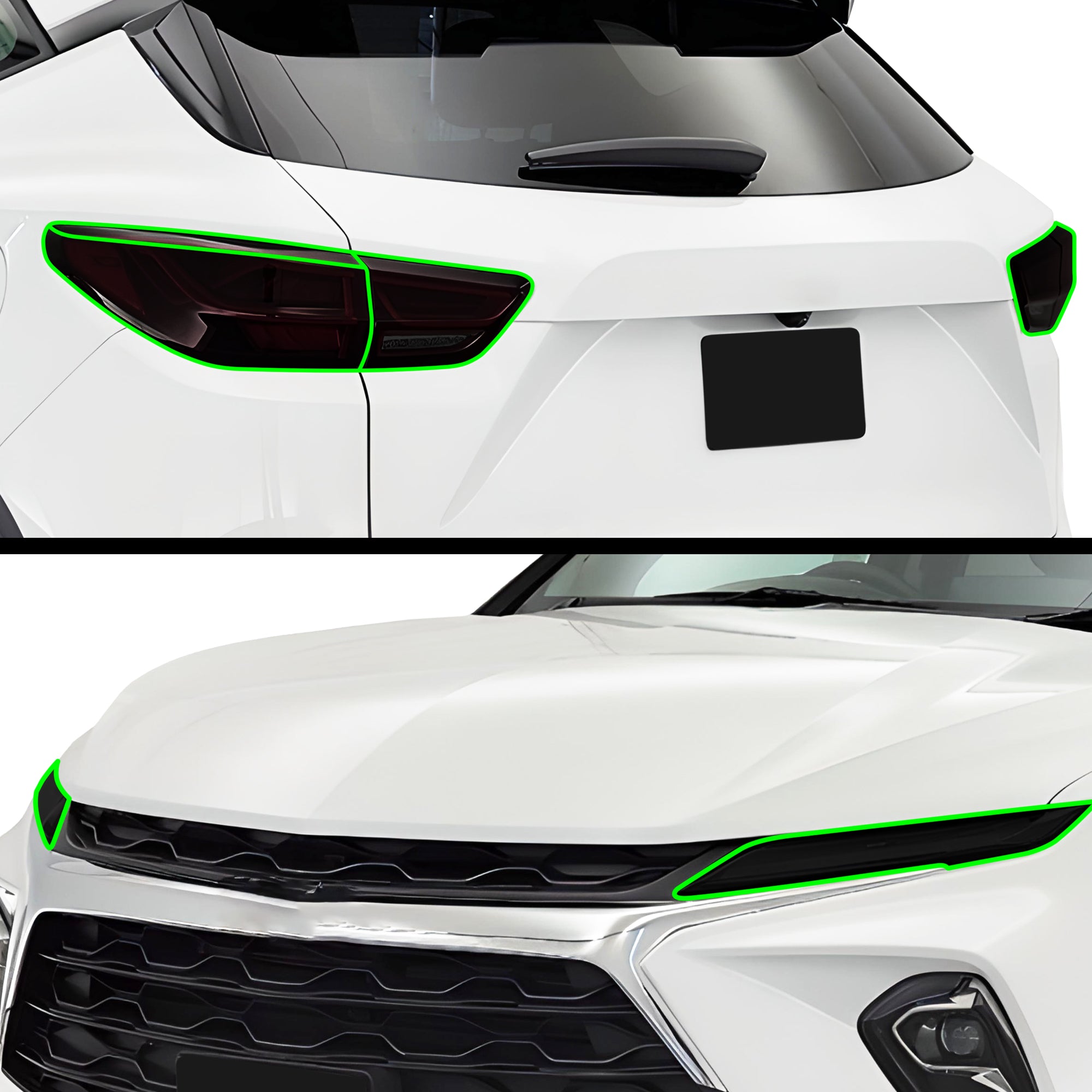 Full Headlight Taillight Precut Smoked PPF Tint Kit Film Overlay Fits ...