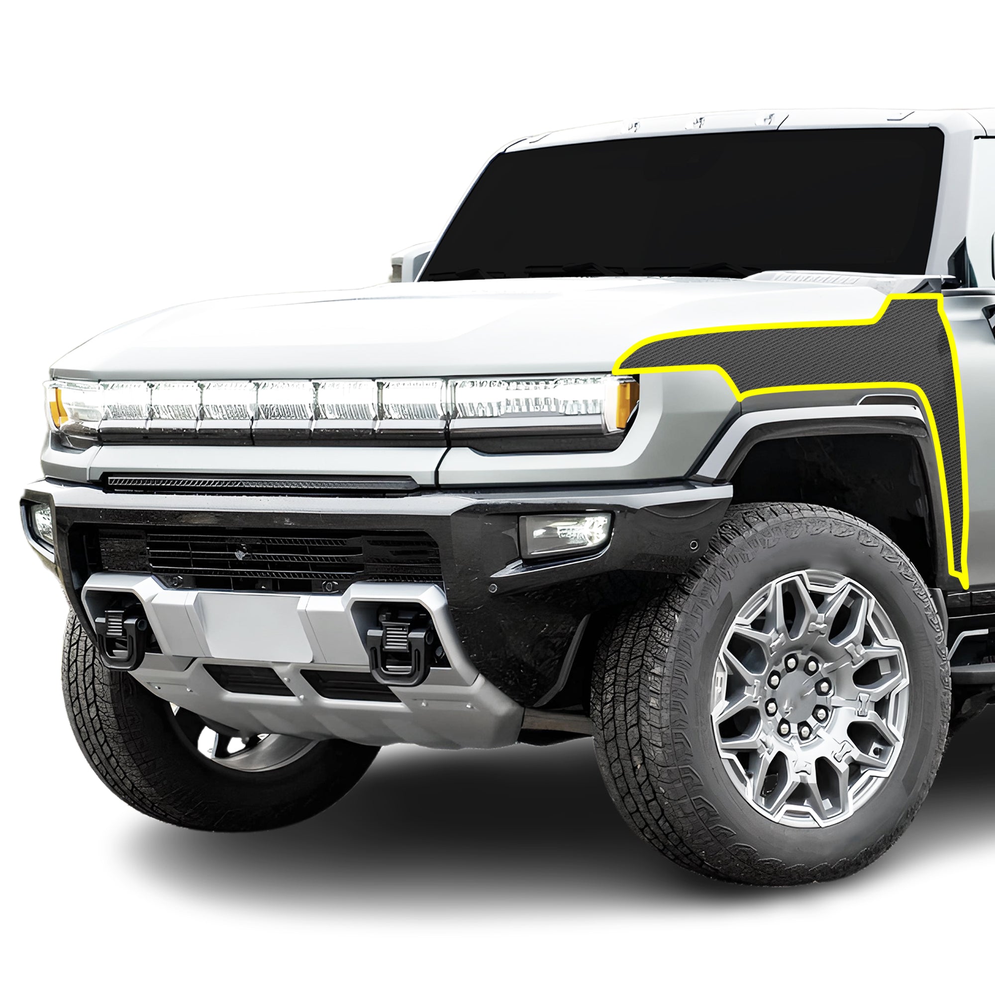 Fits GMC Hummer EV 2022+ Precut Premium Gloss Black Carbon Fiber Fende ...