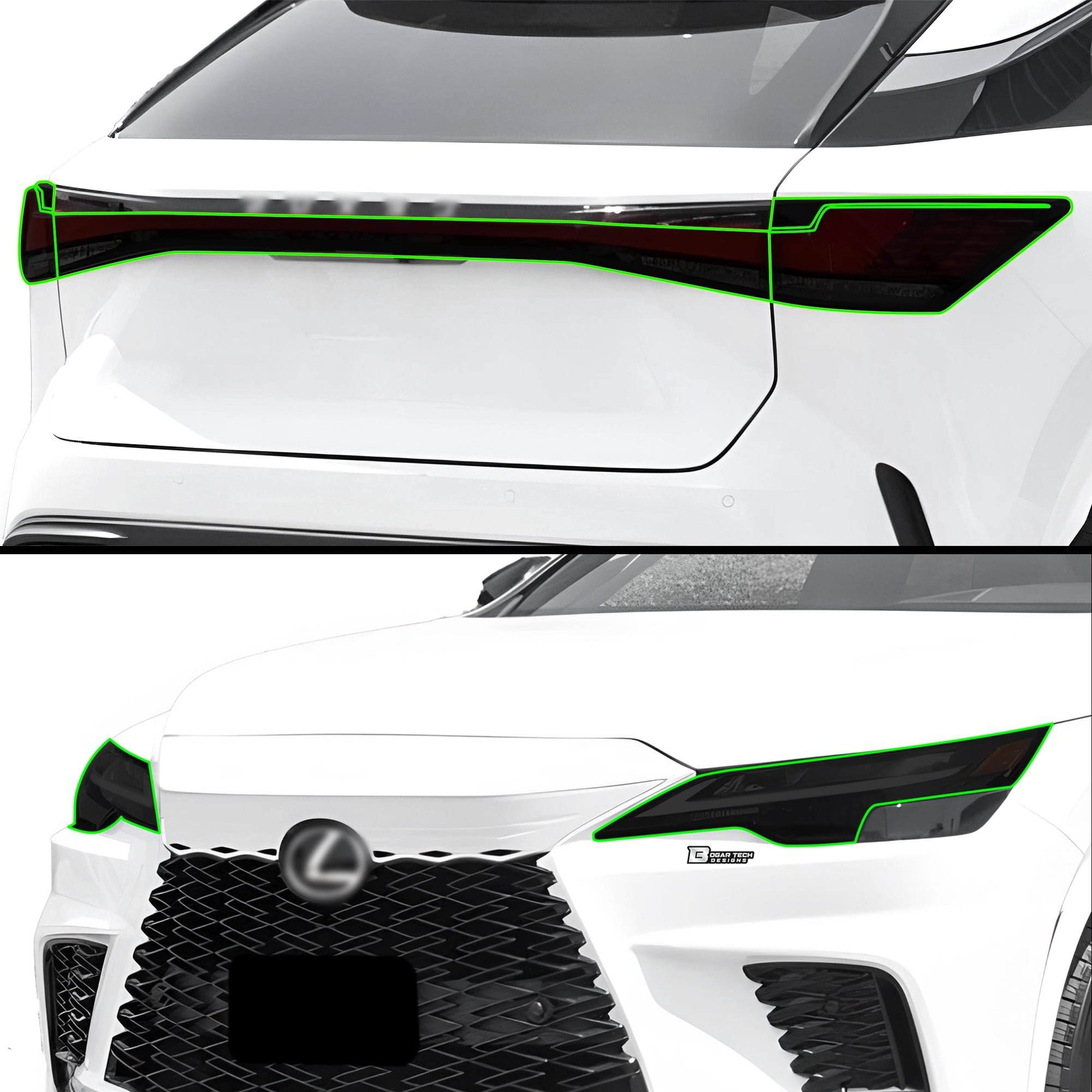 Lexus RX 2023–2026 Dark Smoke Headlight & Taillight Tint Kit – Precut ...