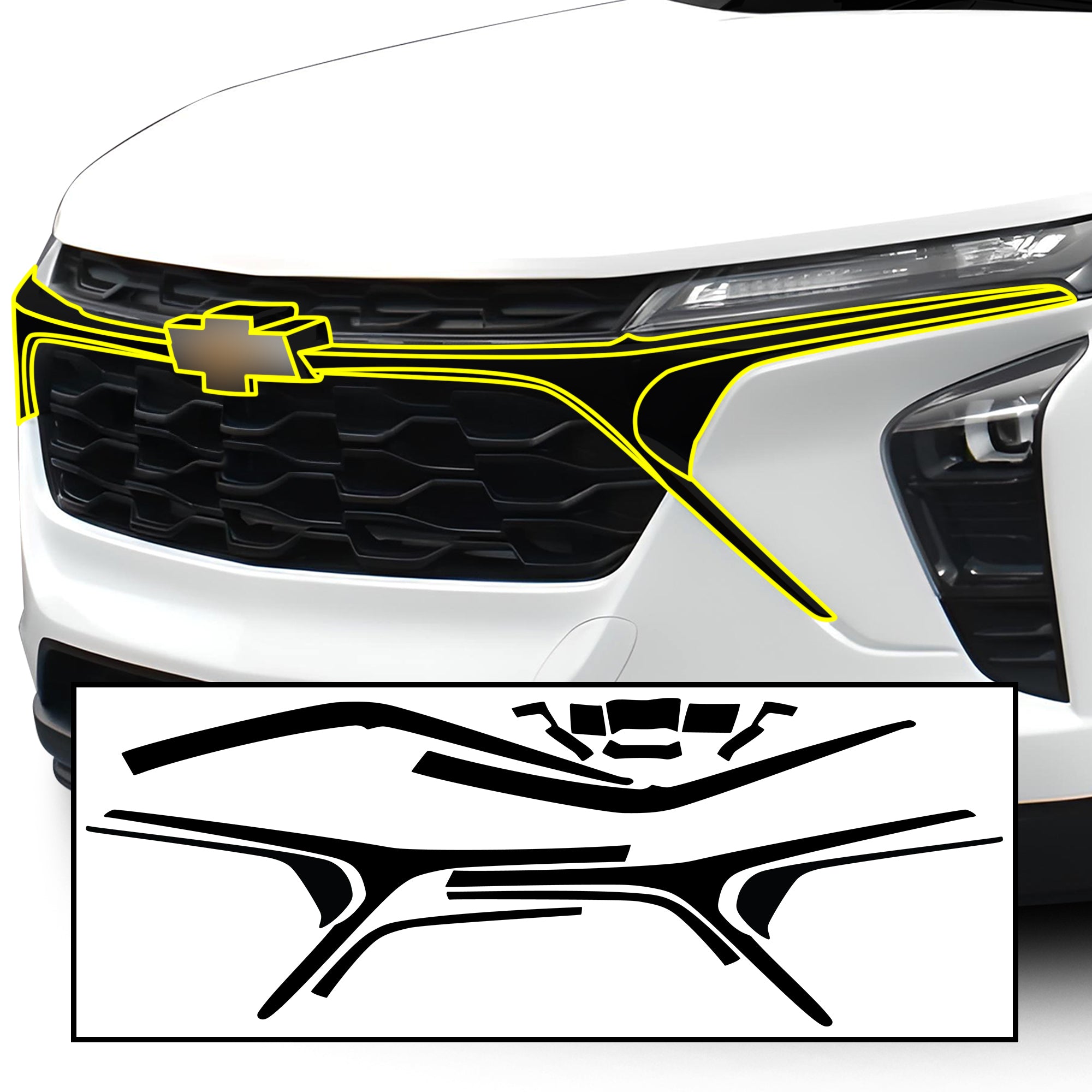Carbon Fiber BOGAR TECH DESIGNS Front MMF7 Chrome Delete Overlays Compatible With Toyota Sienna ...