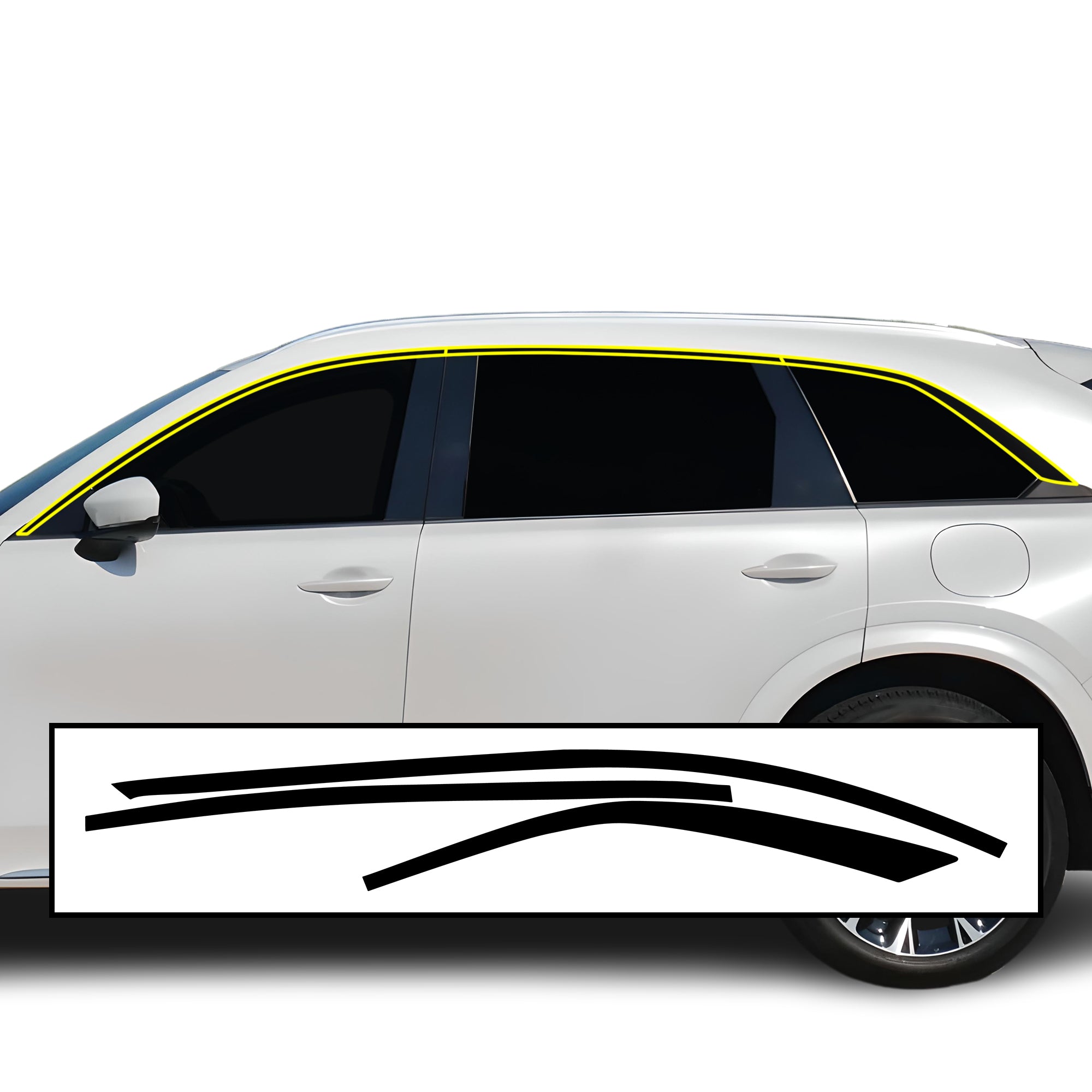 Vinyl Chrome Delete Side Window Trim Front Grille Blackout Decal Stick ...