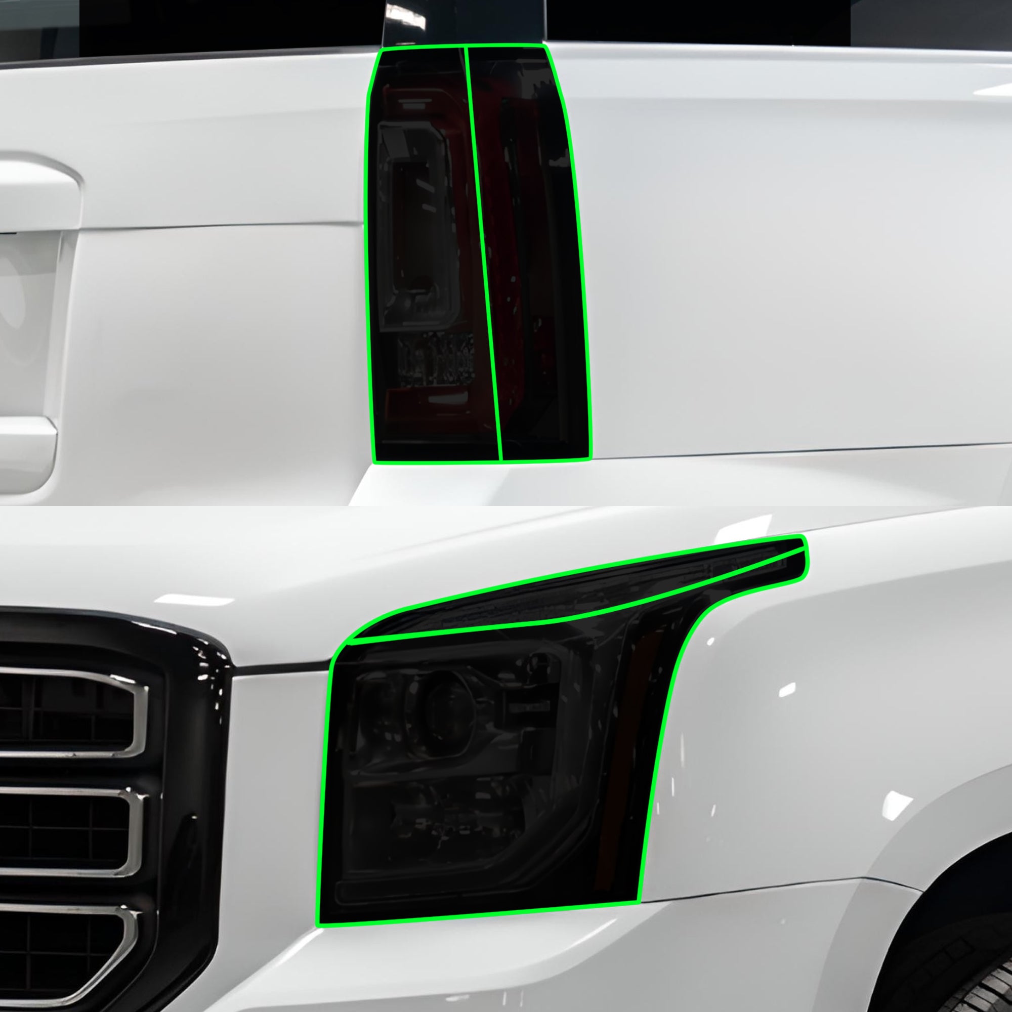 GMC Yukon 2015–2020 Dark Smoke Headlight & Taillight Tint Kit – Precut ...