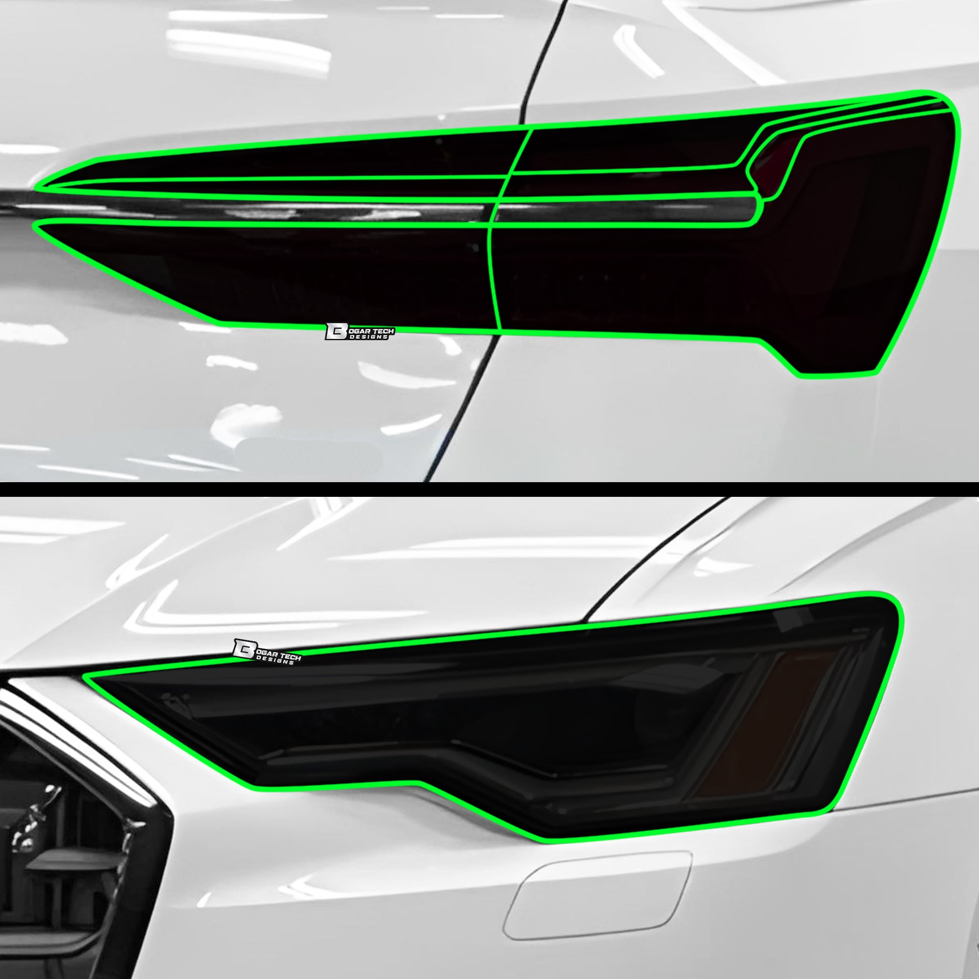 Full Headlight Taillight Precut Smoked PPF Tint Kit Film Overlay Fits ...