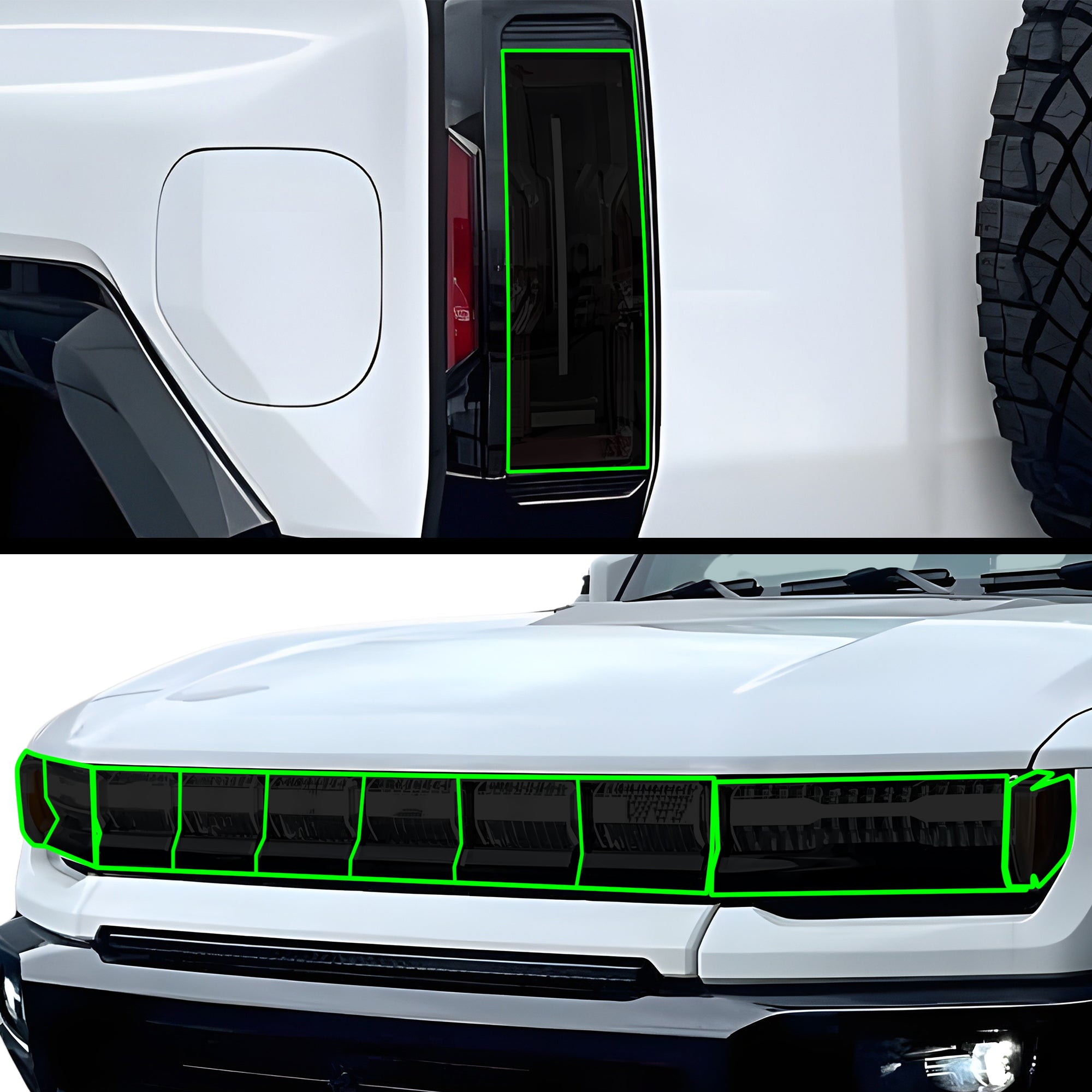GMC Hummer EV 2023–2026 Dark Smoke Headlight & Taillight Tint Kit – Pr ...