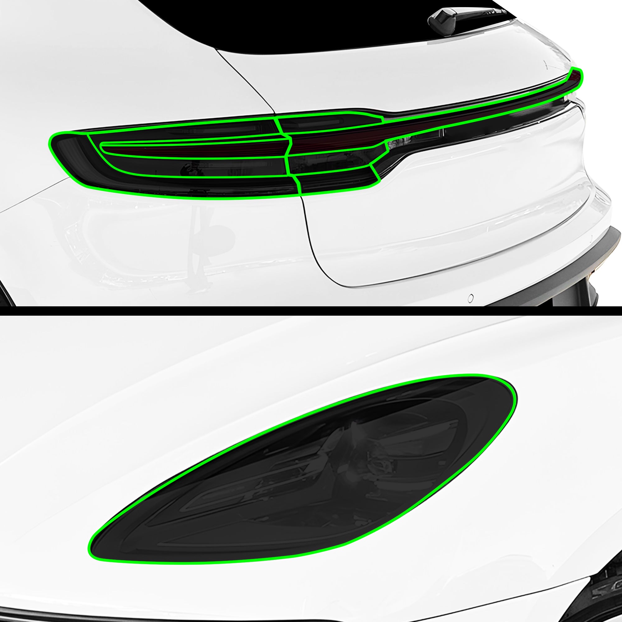 Porsche Macan 2019–2026 Dark Smoke Headlight & Taillight Tint Kit – Pr ...