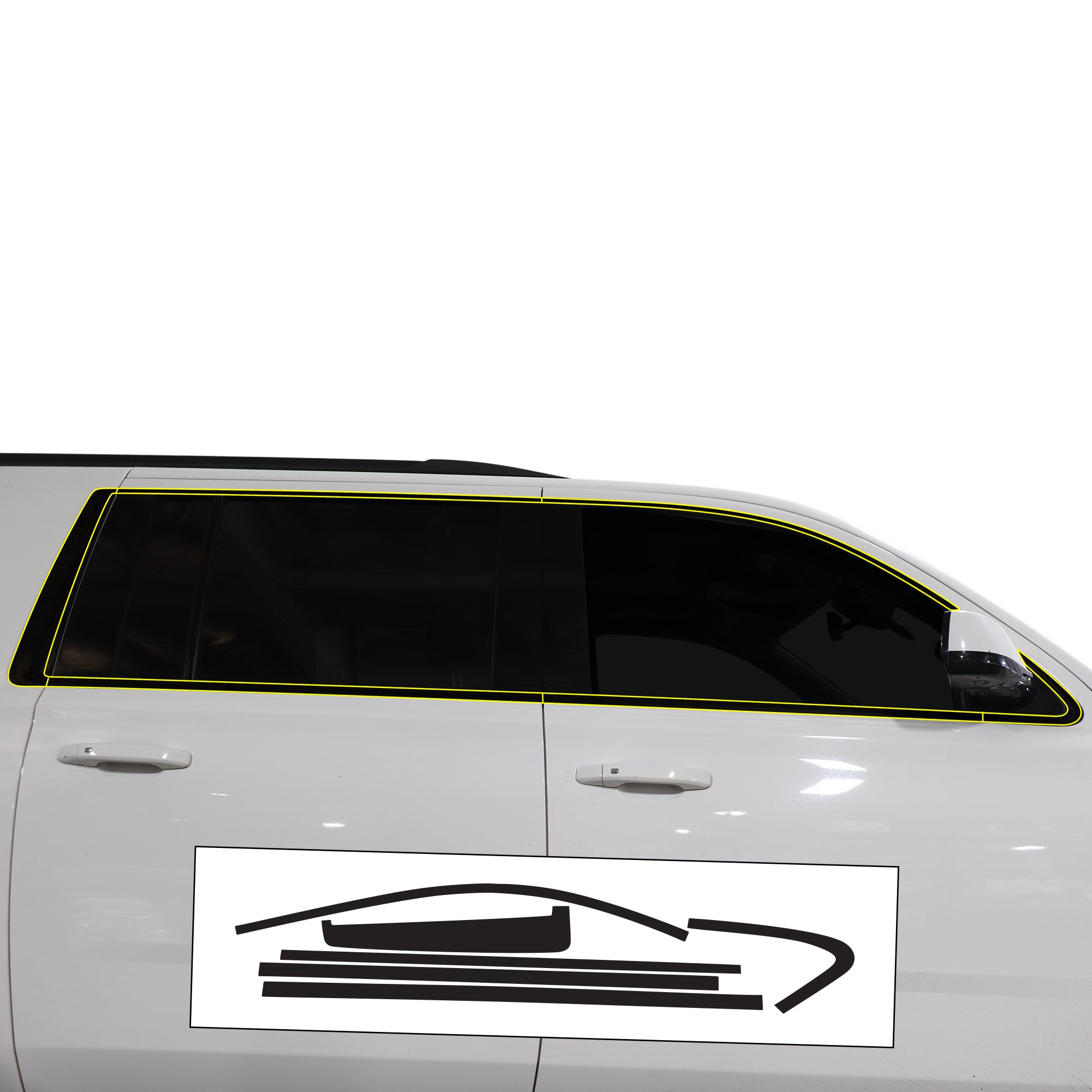 Vinyl Chrome Delete Blackout Decal Stickers Overlay Film Fits GMC Yuko ...