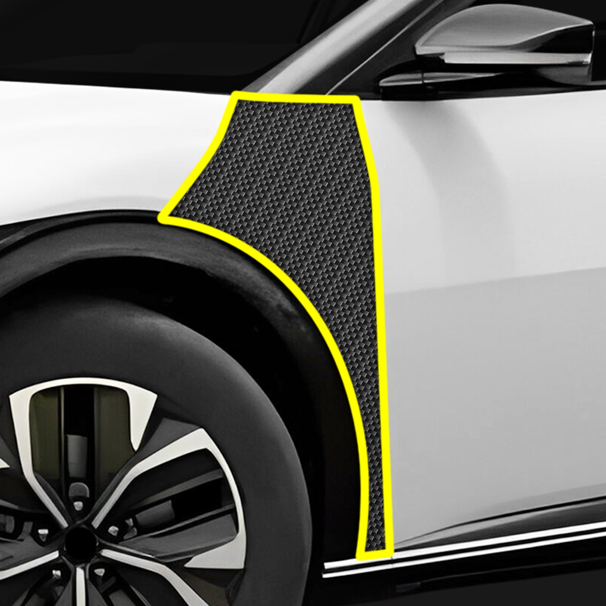 Fits KIA EV6 2022+ Precut Premium Gloss Black Carbon Fiber Fender Pain ...