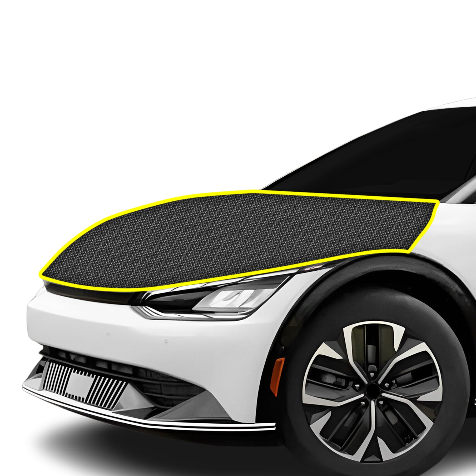 Fits KIA EV6 2022+ Precut Premium Gloss Black Carbon Fiber Hood Paint ...