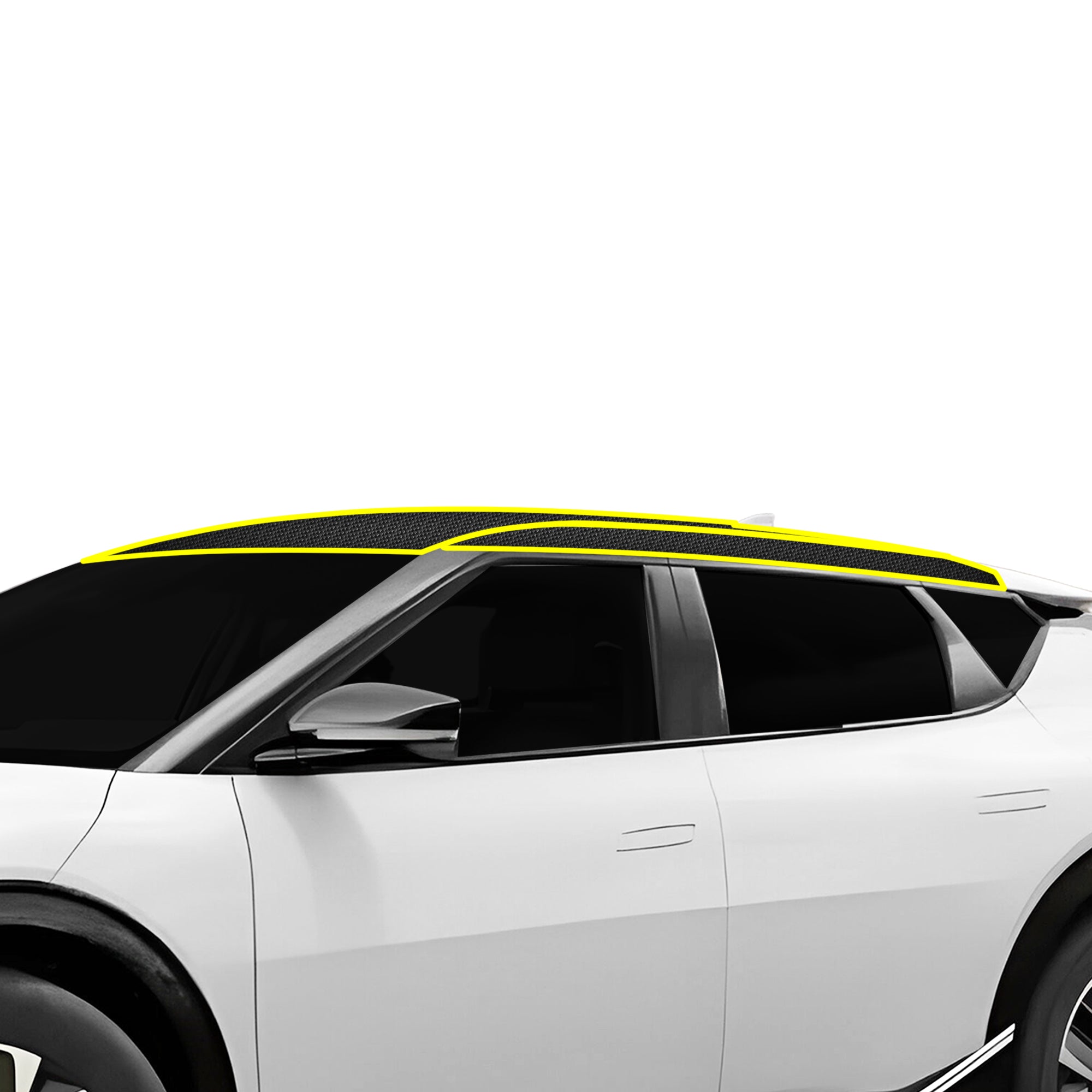Fits KIA EV6 2022+ Precut Premium Gloss Black Carbon Fiber Roof Paint ...