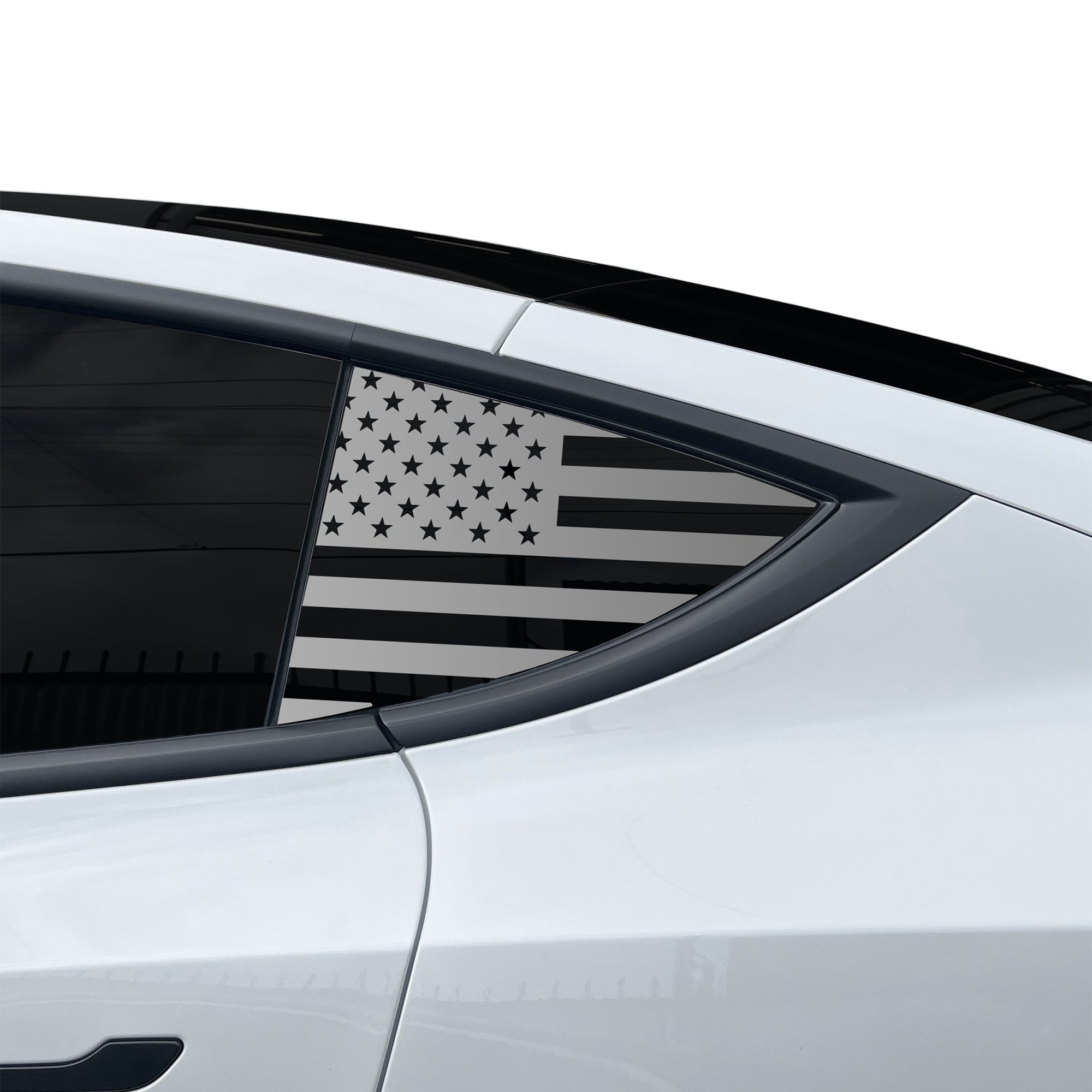 American Flag Quarter Window Decal for Tesla Model Y – Precut Matte Bl ...