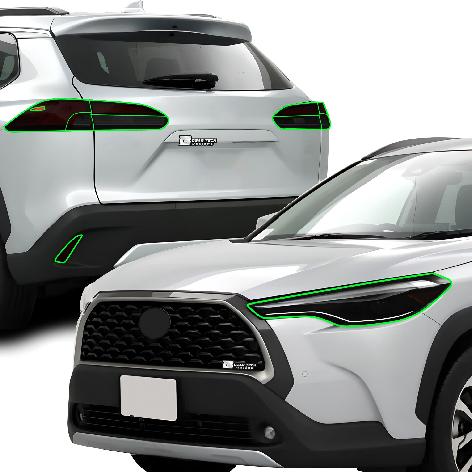 Toyota Corolla Cross 2022–2026 Dark Smoke Headlight & Taillight Tint K ...