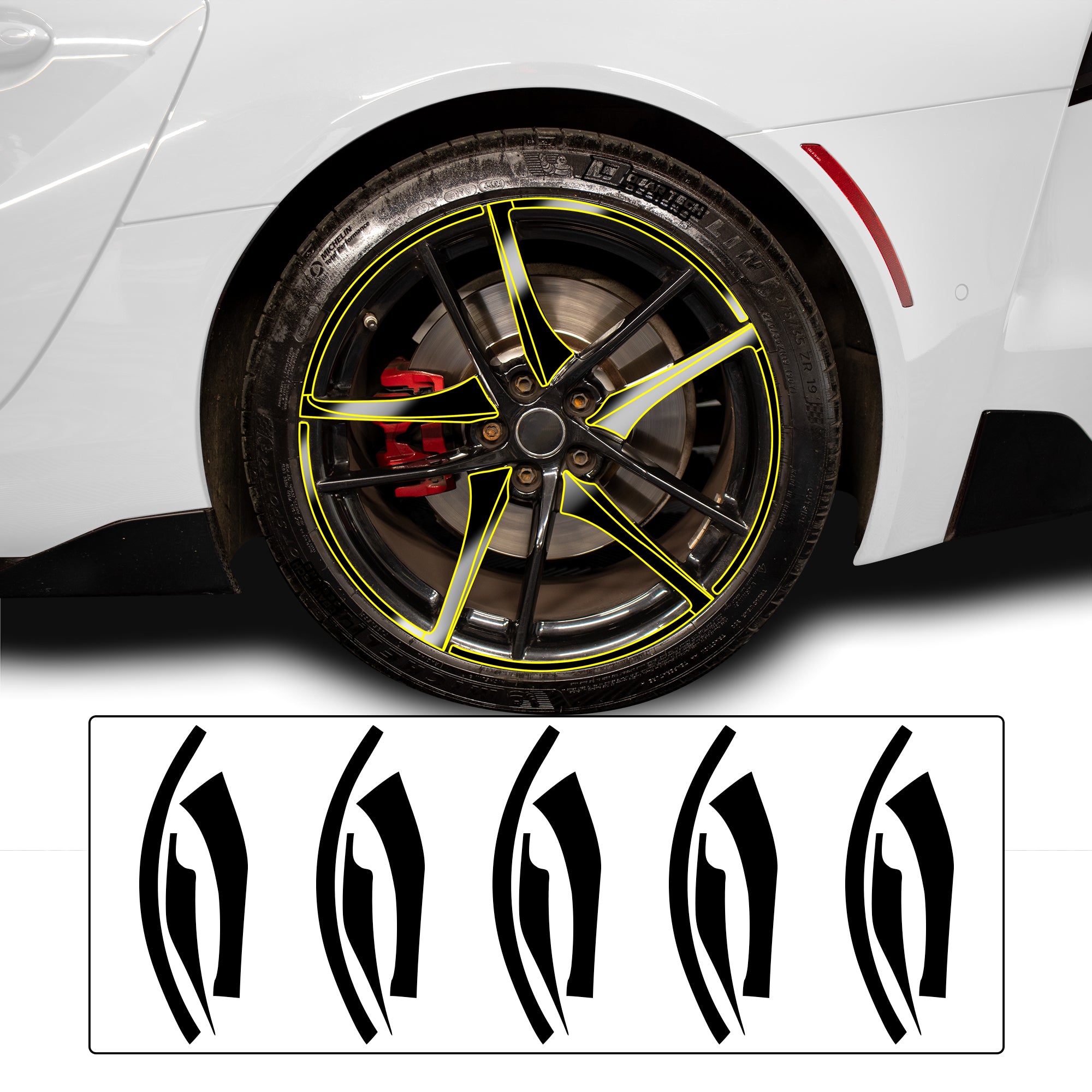 Vinyl Chrome Delete Wheel Trim Blackout Decal Stickers Overlay Film Fi ...