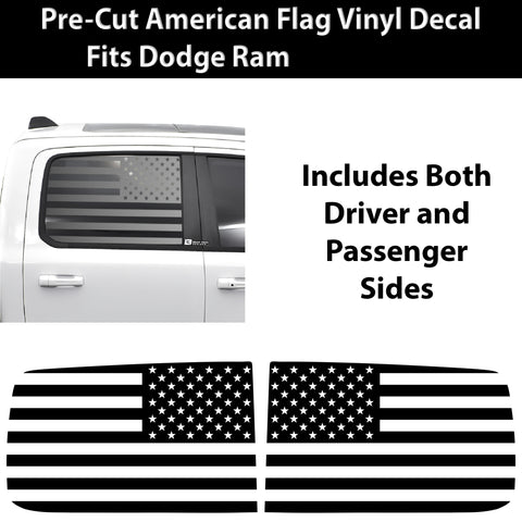 American Flag Side Window Vinyl Decal Stickers Fits Dodge Ram 2019 2020 ...