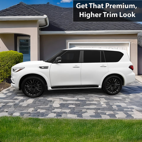 Infiniti QX80 2011-2024 Blackout Chrome Delete Kit – Precut Gloss Blac ...