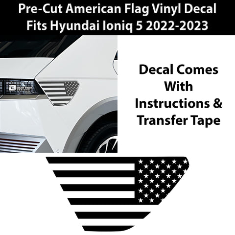 American Flag Decal for Hyundai Ioniq 5 2022-2026 – Precut Matte Black ...