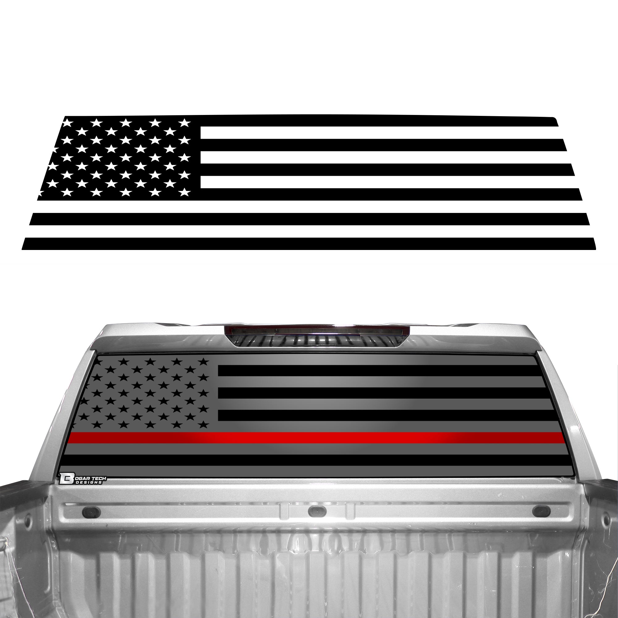American Flag Car Window Decals GMC | Bogar Tech Designs