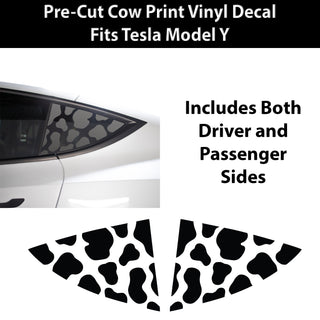 Quarter Window Animal Cow Leopard Print Vinyl Decal Fits Tesla Model Y ...